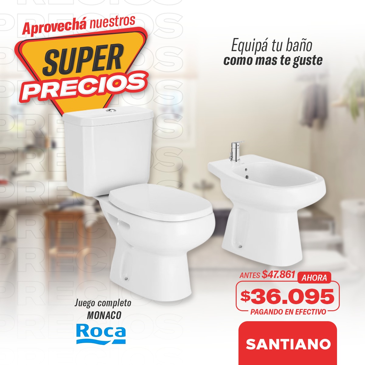 Sanitarios ROCA Línea Mónaco | SANTIANO - Materiales para la construcción.